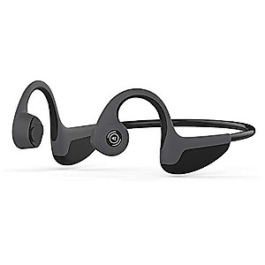 Bone Conduction Headphones Bluetooth 5.0 Open Ear Wireless Titanium HiFi Stereo with Mic Sweatproof Sports Headphones for Running Driving Cycling (Black)