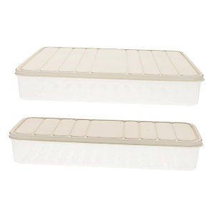 KICHOUSE 2Pcs Transparent Plastic Food Storage Containers for Refrigerator Organization Versatile Fridge Boxes Kitchen Food Storage Bins Refrigerator Organizer