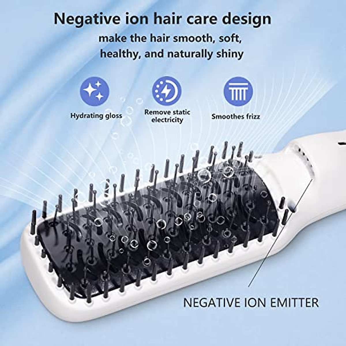 Negative ion Hair Straightener Brush,Small Hair Dryer Brush with Brush Cases,hot Hair Brush,Hair Dryer Brush for Short Hair,Blow Dry Brush,Paddle Brush Dryer,One Step Hair Dryer and Volumizer