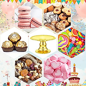 24 Pcs Gold Cake Stand Plastic Cake Plate Mini Cupcake Stand Gold Dessert Stand Cupcake Serving Plate Stand Display Cake Display Stand Cupcake Holder for Party Table Birthday Wedding Baby Shower