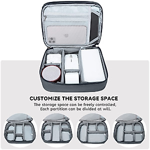 mygreen Electronics Travel Organizer, Watreproof Electronic Accessories Case Portable Double Layer Cable Storage Bag for Cord, Charger, Flash Drive, Phone, Ipad Mini, SD Card, Gifts for Him Black