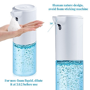 2 Pcs Automatic Foaming Soap Dispenser Touchless Foaming Hand Soap Dispenser Adjustable Foam Rechargeable Electric Motion Sensor Waterproof Pump for Bathroom Kitchen Hotel (Classic, ABS)