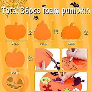 Max Fun 312PCS Halloween Pumpkin Foam Stickers, Halloween Craft Kit for Kids Bulk Glitter Set DIY Self-Adhesive Halloween Decoration