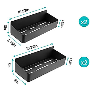 Taozun 4 Pack Magnetic Spice Rack for Refrigerator - Spices Rack Organizer for Fridge Kitchen, Moveable Spice Shelf, Black