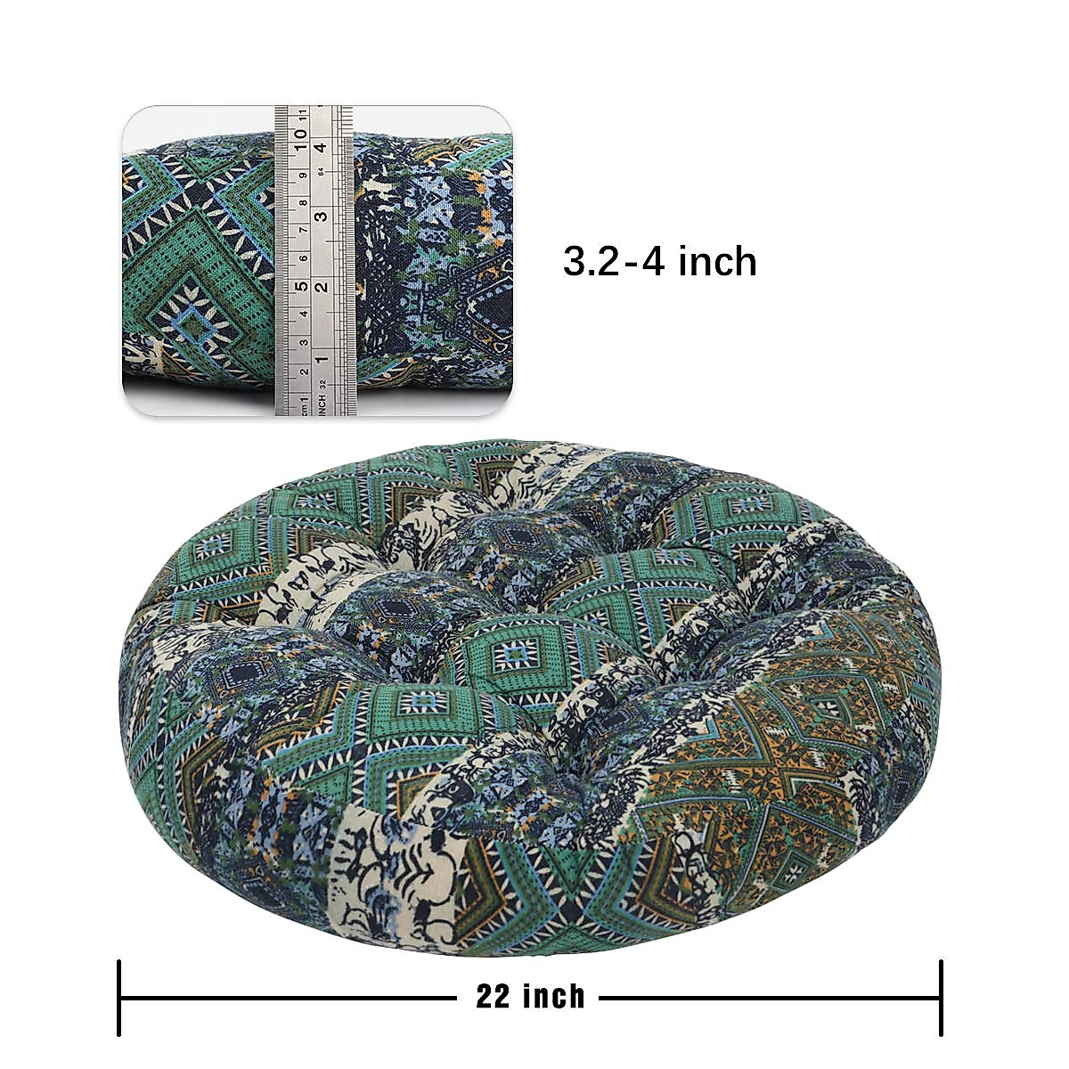 bilkoivn Meditation Pillow Exotic Custom Yoga Cushion India Seating Cushion for Bedroom Living Room Outdoor, Garden Party Decoration，Round