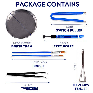 8PCS Keyboard Lube Kit for Keyboard switches Contain Keycap Puller, Switch Puller, Lube Brush, Keyboard Tweezers, Stem Holder, Parts Tray, Apply to Gaming Keyboard & Mechanical Keyboard