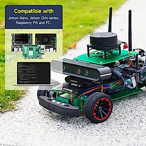 Yahboom Jetson Nano 4GB SUB AI Professionally Programmable Ackerman Steering Structure ROS2 Robot Kit for Adults Python C+ Language(R2 Standard Ver with Nano SUB)