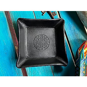 Saint Benedict Medal Leather Tray