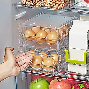 Ettori 2pcs Soda Can Organizer for Refrigerator and Egg Holder for Refrigerator BPA Free Fridge Organizer