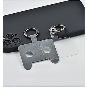 Universal Phone Tether Tab Phone Lanyard Patch,6 Pack Secure Phone Strap Hands Free Holder,Connector Card for Phone Lanyard Phone Strap Patch Phone Necklace Tender-Grey C