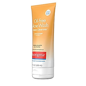 Neutrogena Oil-Free Acne Face Wash Cream Cleanser with 2% Salicylic Acid Acne Treatment, Non-Comedogenic & Gentle Daily Facial Cleanser for Acne-Prone Skin, 6.7 fl. oz