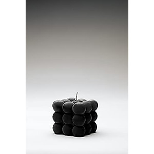 LAWA Bubble Candle - Cube Soy Wax Geometric Candle Elegant Aesthetic Candle Housewarming Gift Home Decor Idea Black | White