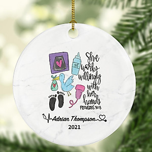 Ultrasound Tech Technician Sonographer Christmas Ornament Personalized - Sonogram Sonography Medical Gift for Female