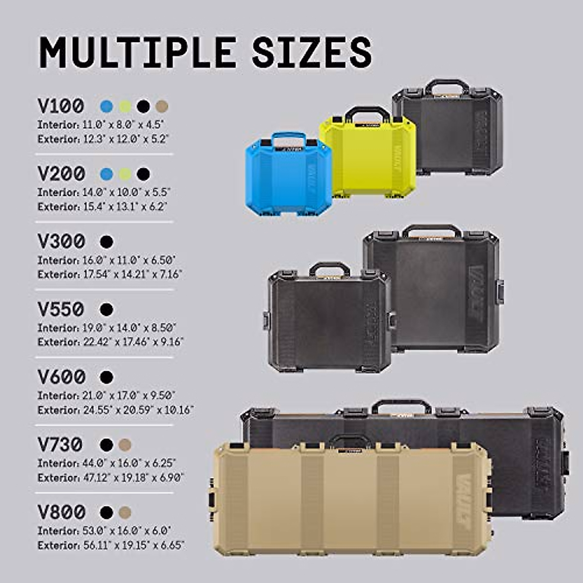 Vault by Pelican - V100 Multi-Purpose Hard Case with Foam (Tan)