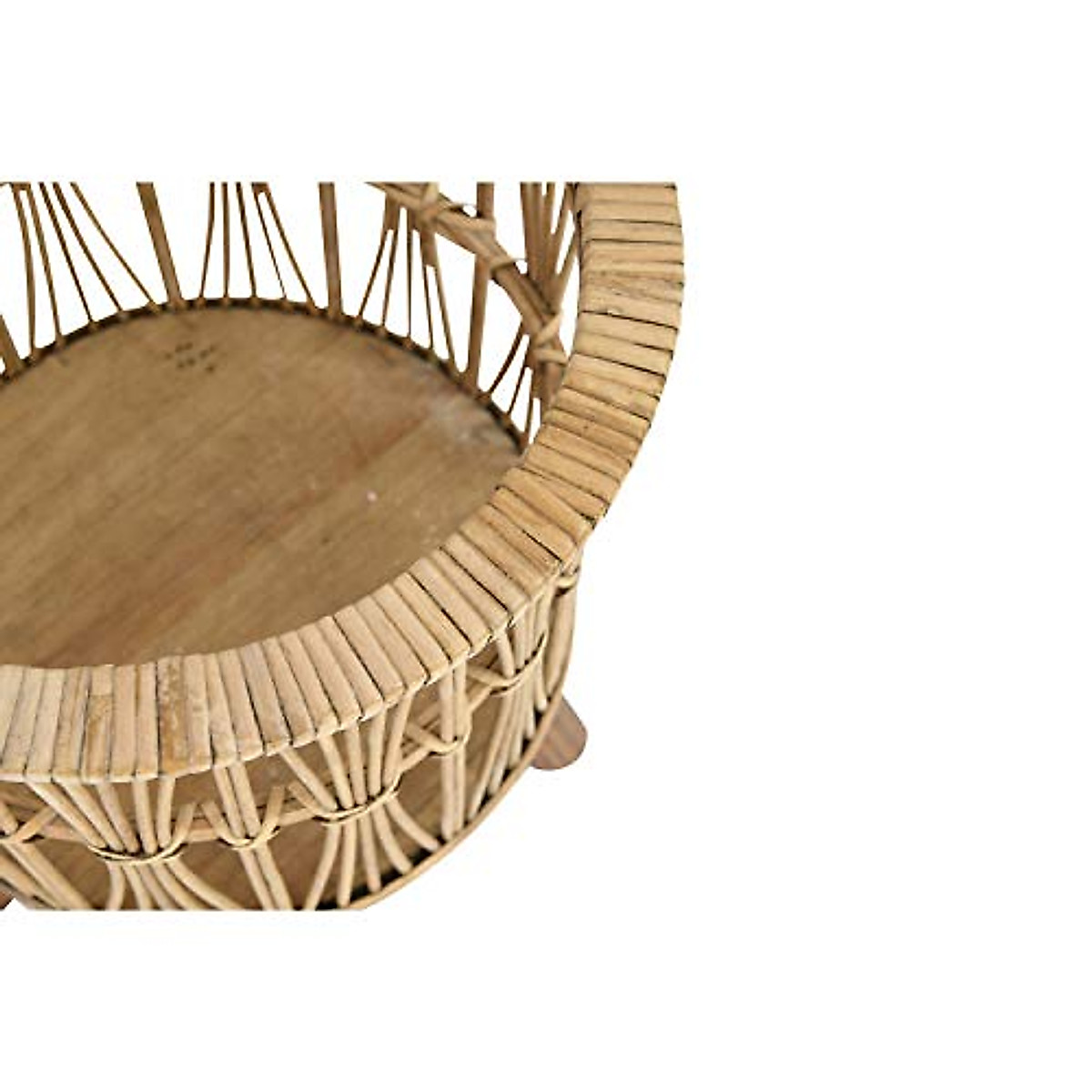 Creative Co-Op 11.25", 13.5" & 15.75" Woven Bamboo Footed (Set of 3 Sizes) Baskets, Beige