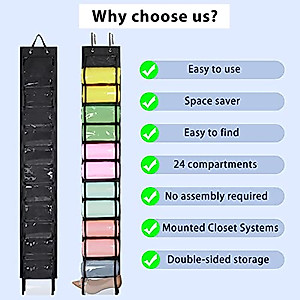 Wakult Legging Organizer - Hanging Closet Organizers and Storage for Clothes - 24 Compartments Jeans Organizer for Closet Wakult-storage bag Wakult-storage bag