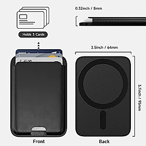 EDC Leather Wallet for Apple MagSafe, MagSafe Wallet Compatible with iPhone 14/13/12 Series and MagSafe Case, Detachable RFID Card Holder for 3 Credit Cards, Blue