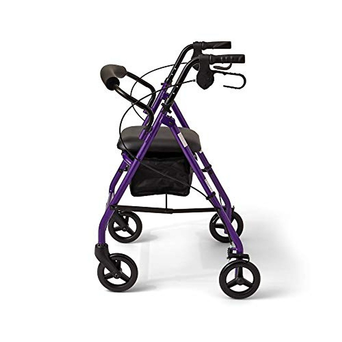 Medline Aluminum Rollator Walker with Seat, Folding Mobility Rolling Walker has 6 inch Wheels, Purple