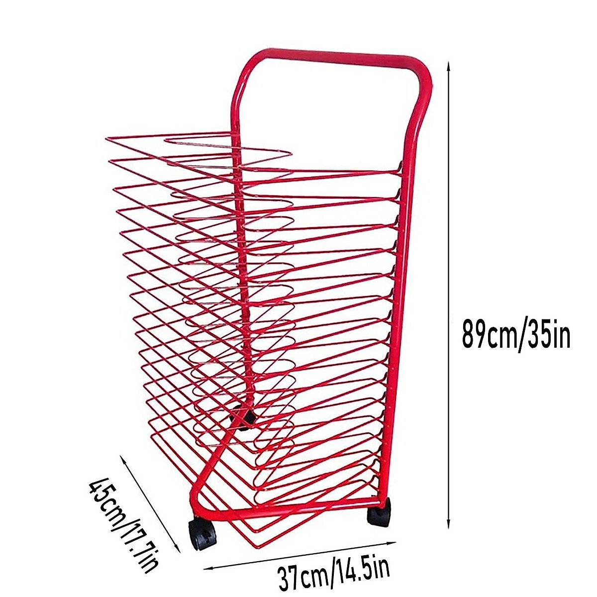 JIAHESHYP Art Drying Rack, 16-Shelf Mobile Drying Rack with 16 Wire Shelves for Mobile Classrooms Art Studios and Home Use, Drying & Print Racks, Red
