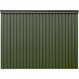 Scotts 8' x 4' Garden Storage Shed Outdoor Lockable Water-Resistant Steel Building with Tool Hanger and Pent Roof, Green