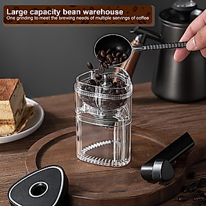 Manual Coffee Grinder, Portable Coffee Bean Grinder with Ceramic Grinding Burr, Adjustable Espresso Grinder for Travel, Camping, Kitchen & Office