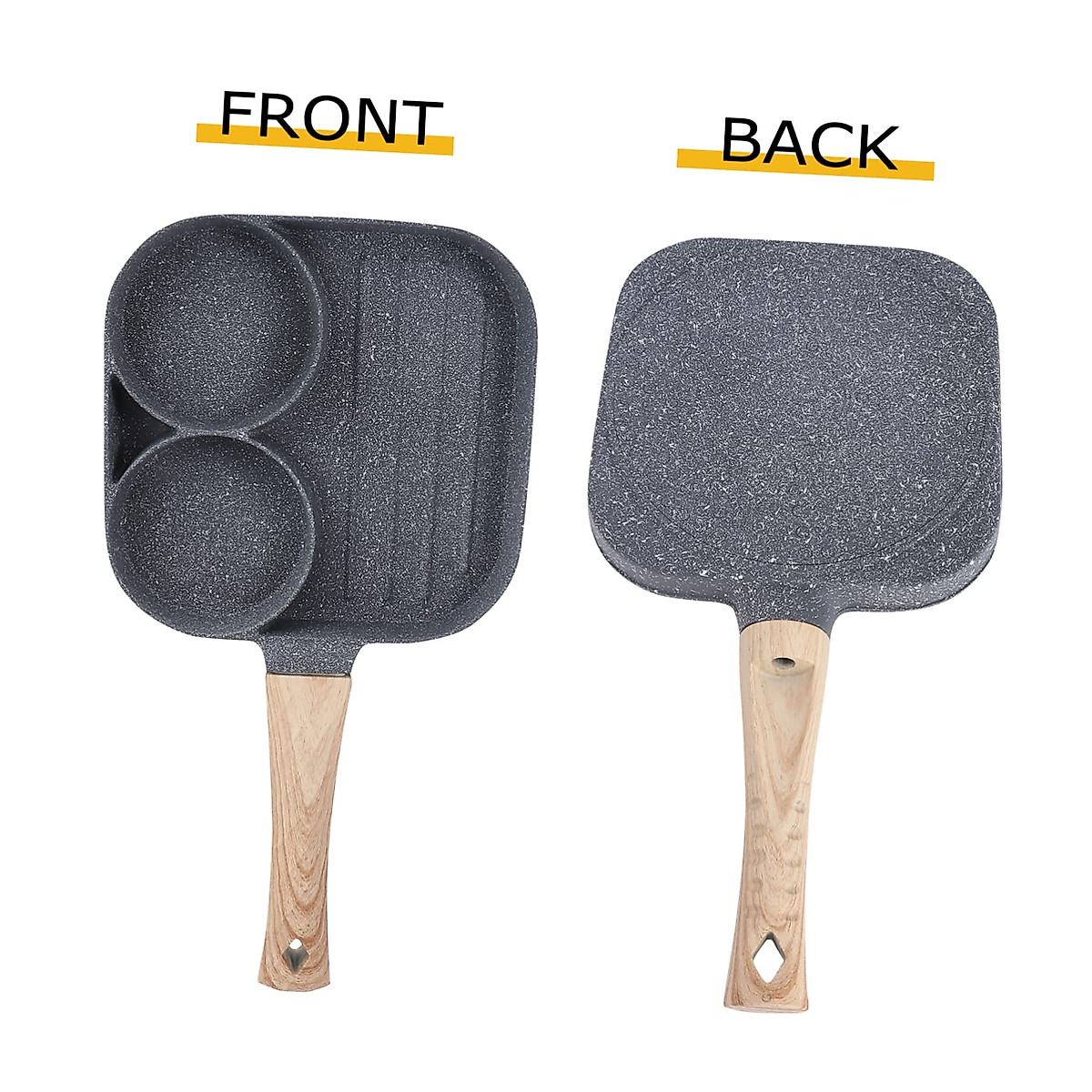 DOITOOL Poached Egg Pan Fried Egg Pan Pot Induction Cooker Aluminum Alloy Burger Pan Sandwich Making Pan Bacon Cooking Pan