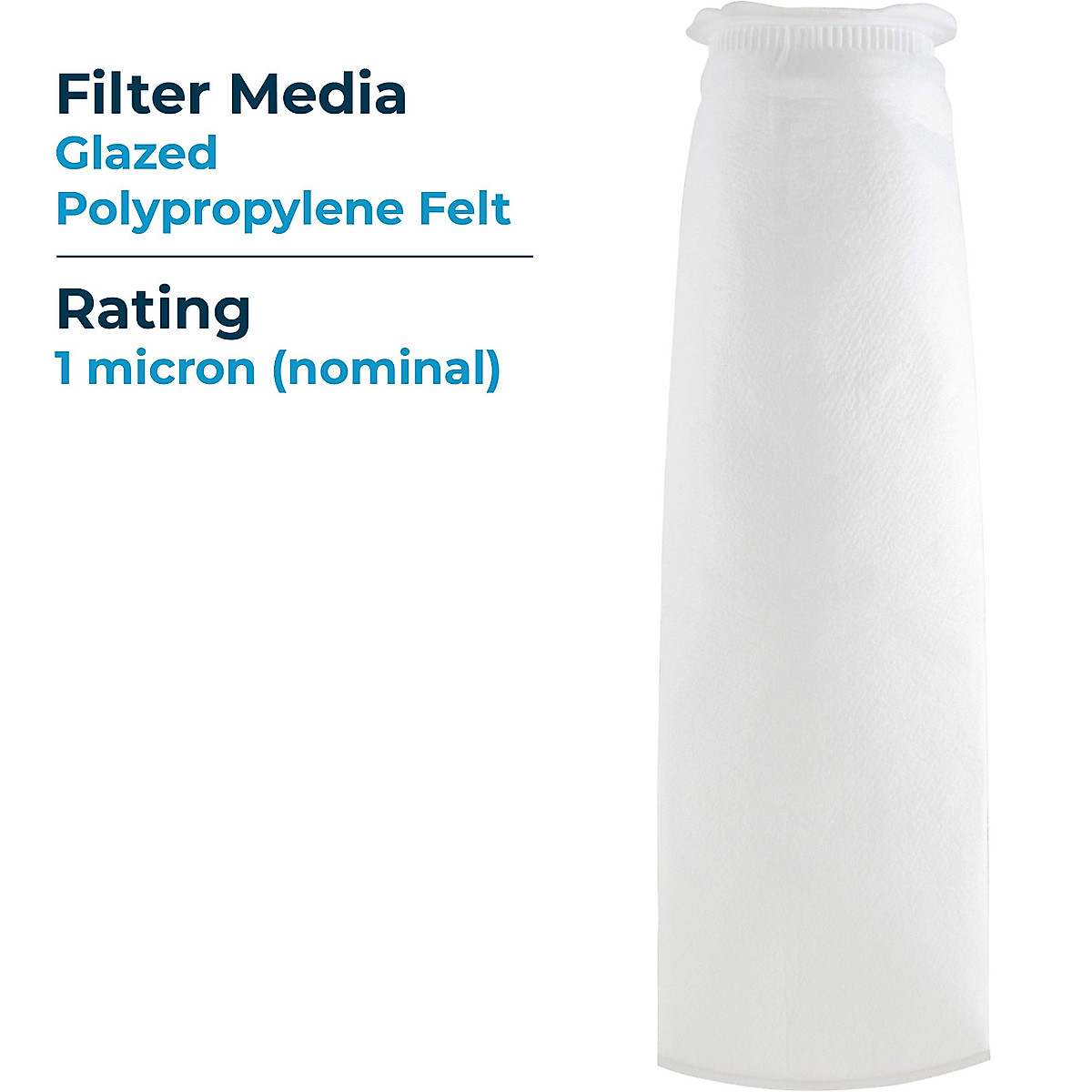 SpiroPure SP-BP-420-5 5 Micron #4 (20”) Glazed Polypropylene Felt Liquid Bag Filter BP-420-5 155386-03 (Case of 40)