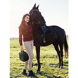 Ueemph Horse Grooming Kit,10-Piece, Black Storage Bag,Horse Brushes Set,Horse Sweat Scraper,Mane Comb,Horse Grooming Gloves,100% Horsehair Brush,Horse Gifts for Girls