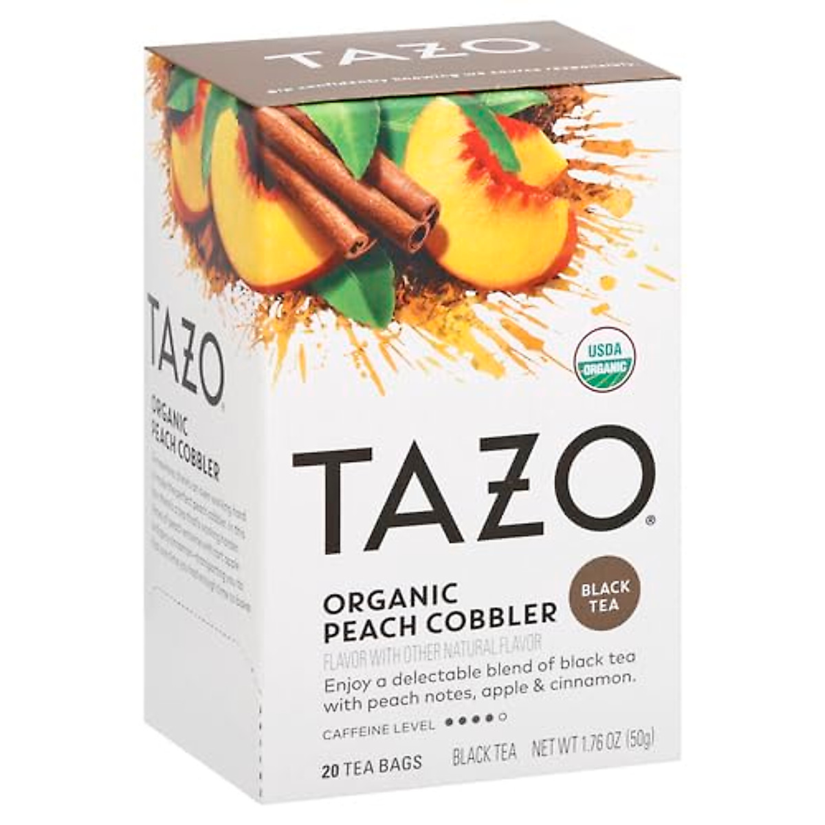 Tazo Black Tea, Organic Peach Cobbler, 20 ct