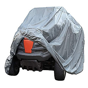 SEAZEN Waterproof Heavy Duty Lawn Mower Cover, UV and Dust Protection Lawn Tractor Cover, Universal Fit Garden Tractor Cover with Drawstring & Storage Bag