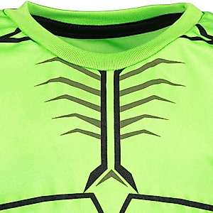 Marvel Avengers Hulk Little Boys' Athletic T-Shirt & Mesh Shorts Set, Green/Purple (5)