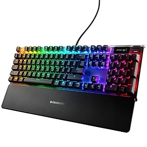 SteelSeries Apex Pro RGB Backlit Gaming Keyboard with Mechanical Switches and OLED Smart Display (Renewed)