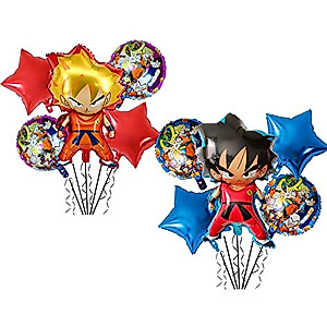 10Pcs Cute Anime Party Decoration Balloons,Aluminum Film Material Double Sided Balloons,Anime Theme Party Supplies,Kawaii Birthday Party Ballons