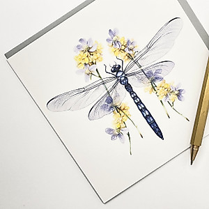 Old English Co. Dragonfly Card for Birthday - Painted Botanical Wildlife Card - Birthday Dragonfly Greeting Card for Daughter, Sister, Mum, Nan - Birthday Card for Her | Blank Inside with Envelope
