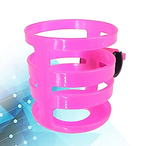 Water Cup Holder Drink Holder Rack for Strollers Wheelchairs Rollators Walkers Bicycles for Bottles (Pink)