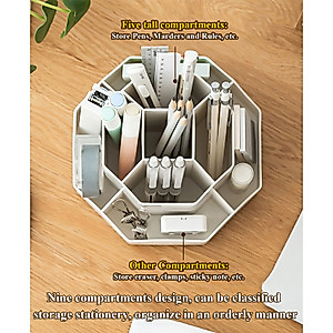 YipuVR 360 Degree Rotating Pen Holder,9 Slots Pencil Pen Holder for Desk Cute,Desk Organizers And Accessories for Stationery Supplies,Pen Organizer for Office School Home