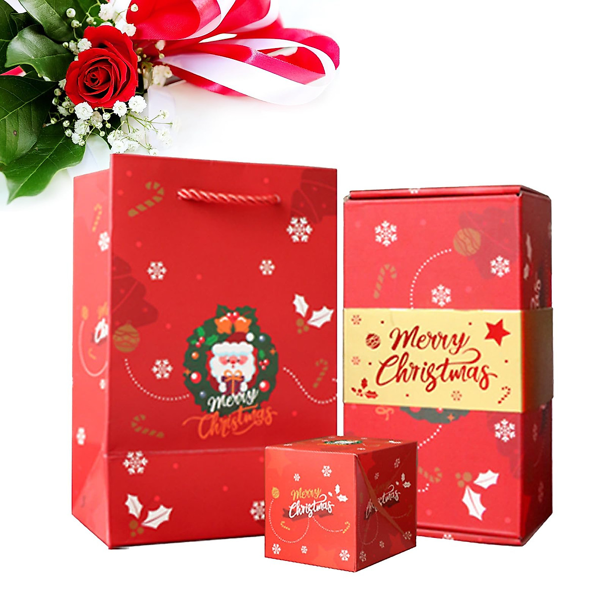Surprise Box Gift Box for Money, Surprise Gift Box Explosion,2024 Newly Merry Christmas Surprise Gift Boxes,Folding Pop-Up Explosion Gift Box for Birthday Anniversary Valentine Proposal (Red Christmas)