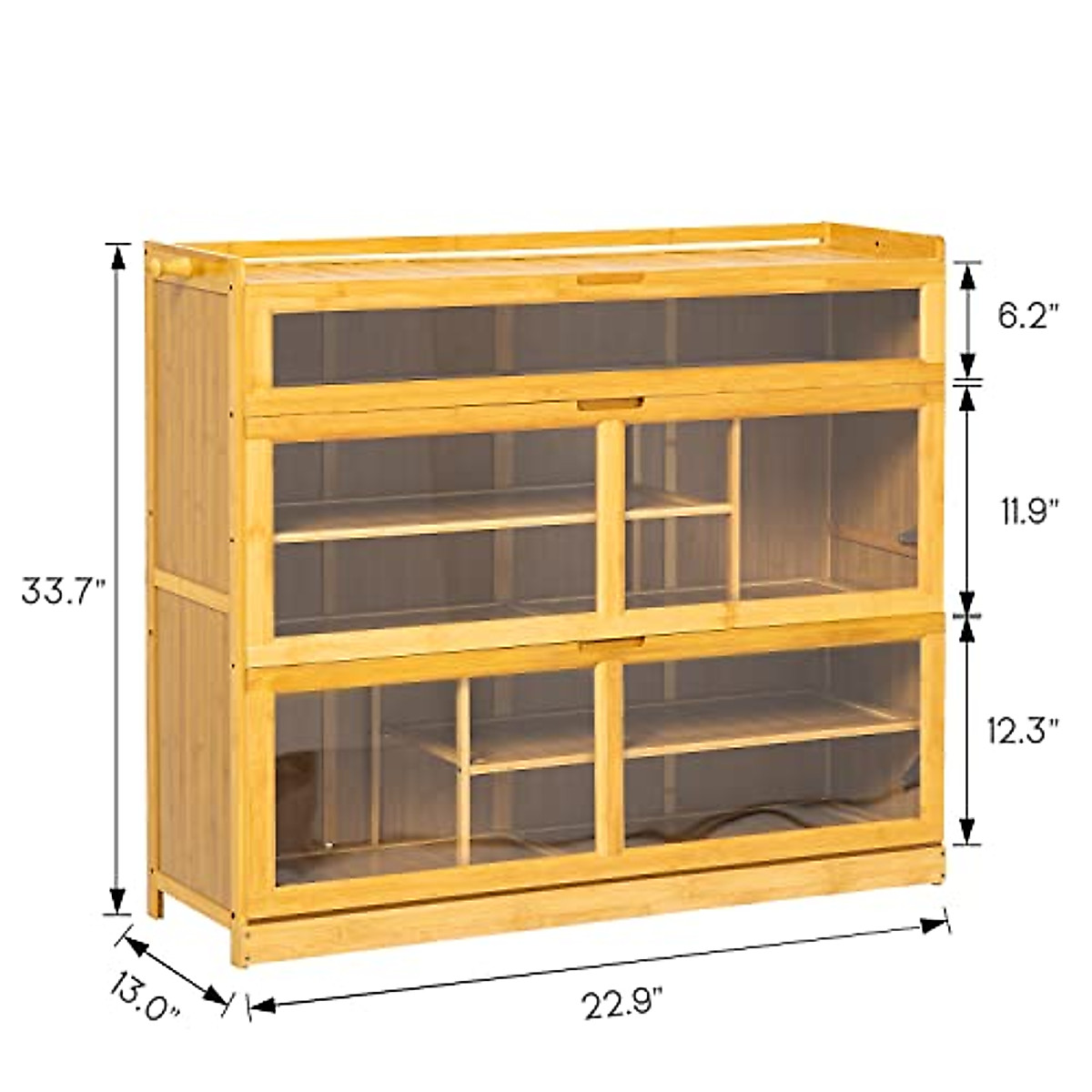 MoNiBloom Bamboo 5 Tier Shoe Storage Cabinet with Acrylic Doors & Tall Compartment for Boots Shoes Rack Organizer for 21-24 Pairs Entryway Living Room, Natural