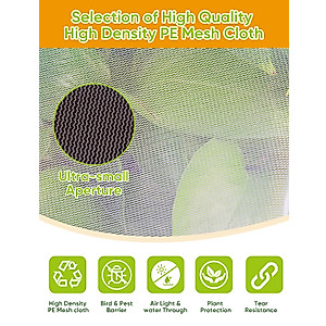Bird Netting for Blueberry Bushes - 6Pcs Garden Netting Pest Barrier with Drawstring,Garden Plant Netting for Vegetables Fruits Tree Cicada Netting for Trees (6,32x32inch/6PACK)