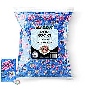 Pop Rocks Cotton Candy Bulk (0.33oz) - 72 Pack of Cotton Candy Flavored Poprocks - Retro Crackling Rock Candy - By Dr. Plenty