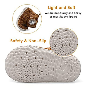FEETCITY Infant Baby Girl Boy Booties Slippers Soft Bedroom Shoes Toddler Crib Warm Shoe First Walker Ankle Booties 12-18 Months