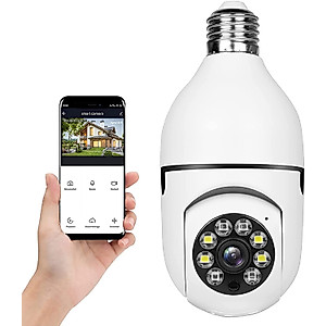 AONUOWE WiFi Light Bulb Security Camera 1080P, 360 Degree Security Camera Wireless Outdoor, Indoor Security Cameras for Home Security, Smart Motion Detection, Two-Way Audio(1PC)