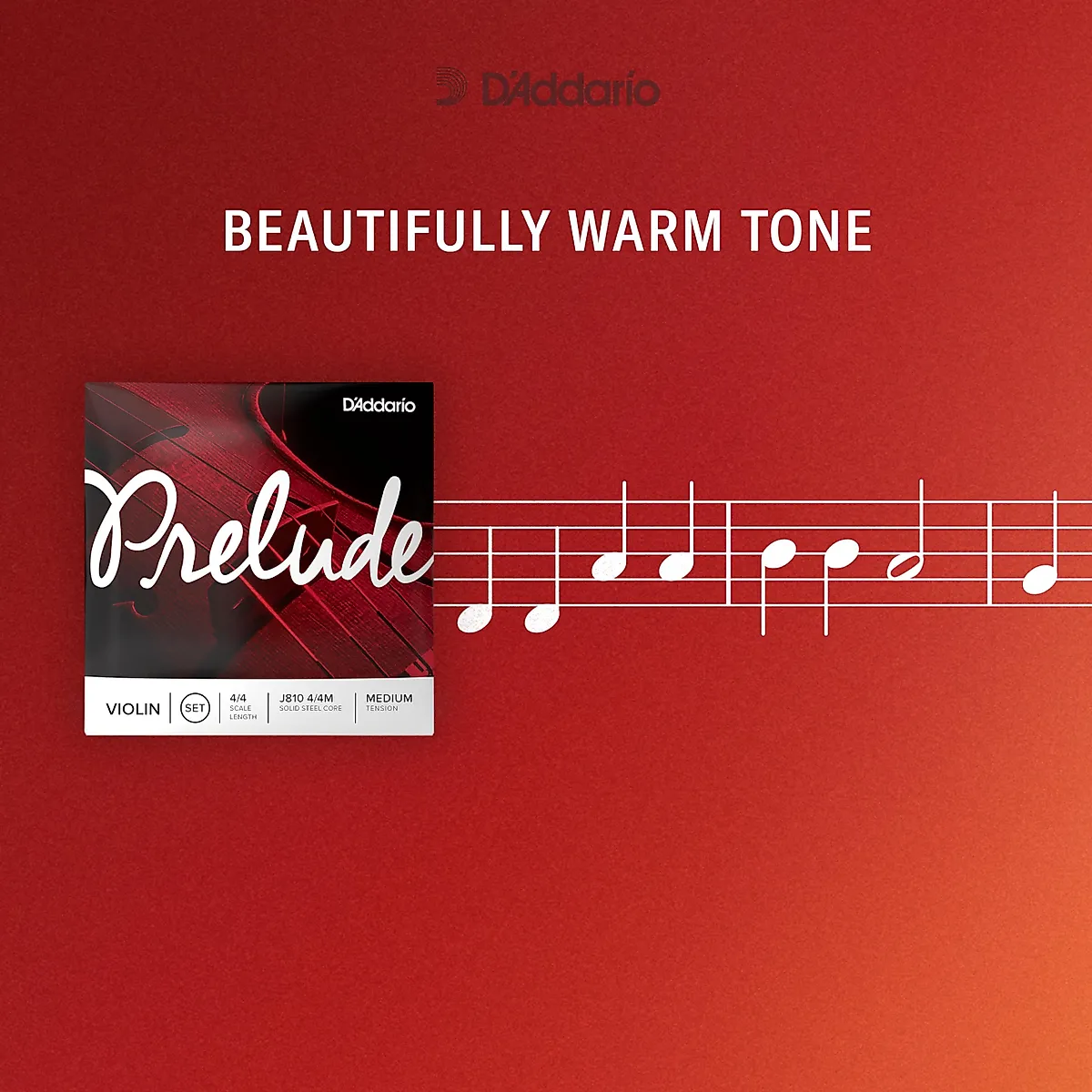 D'Addario Prelude Violin Single D String, 4/4 Scale, Medium Tension - J812 4/4M - Solid Steel Core, Warm Tone, Economical and Durable – Educator’s Choice for Student Strings