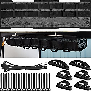 40 Inch Desk Cable Management Tray, Cord Organizer, and Cable Concealer with 12 Adjustable Straps for Home or Office with 10 Nylon Cable Ties, 5 Hole Cable Ties, and 10 Hook and Loop Cable Ties