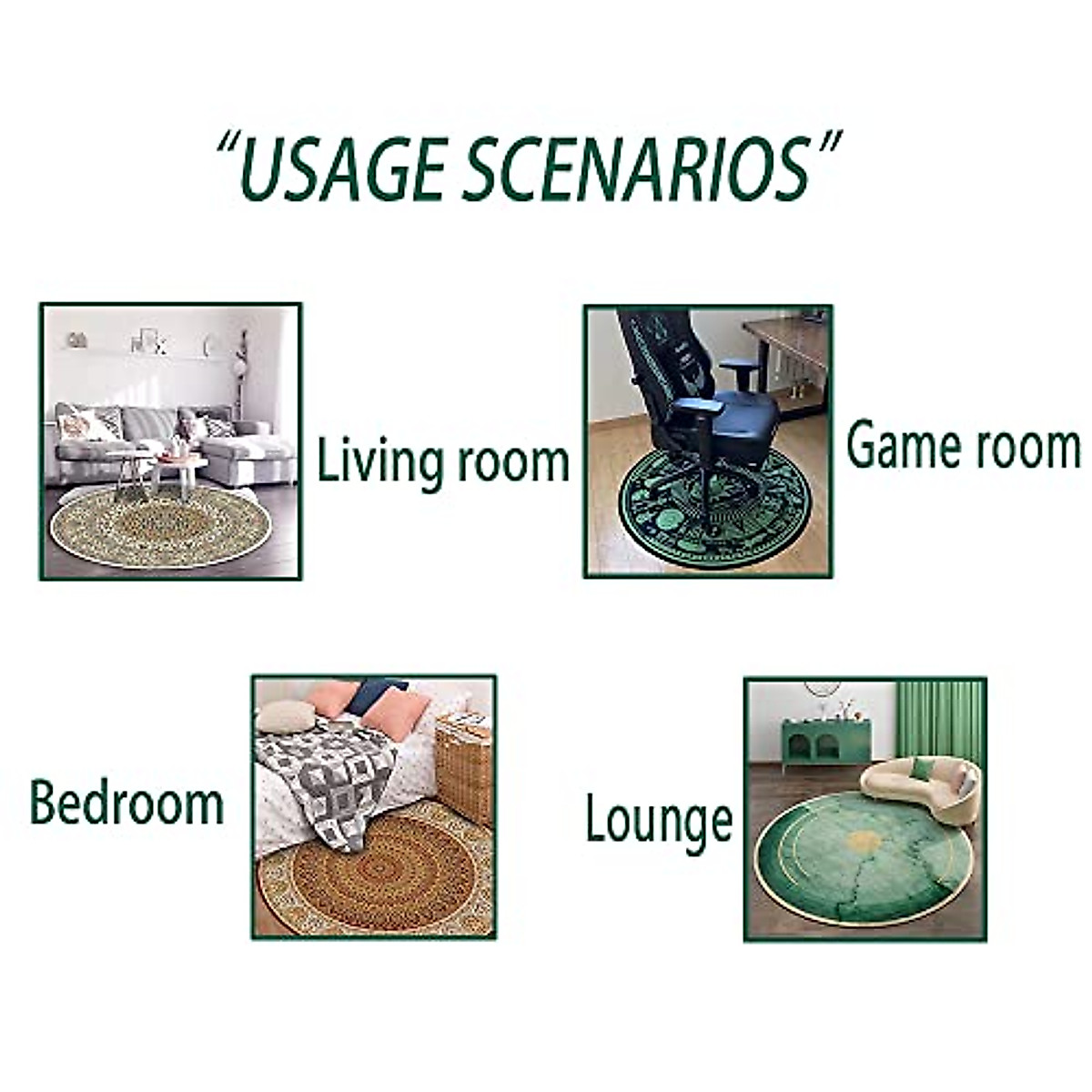 Anime Round Rug Thickened Non-Slip Locking Edge Large Size Round Area Rug, Anime Round Mats Carpet Decoration for Living Room Bedroom Gaming Room 40 inch, 15