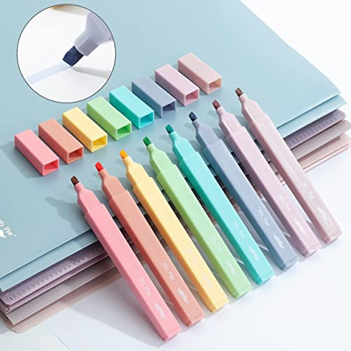 Mr. Pen- Aesthetic Cute Highlighters Set and Large Capacity Pencil Case