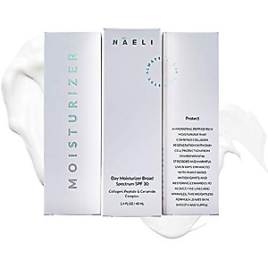 NAELI Face Moisturizer with SPF 30, Anti Aging Collagen & Peptide Cream, Reduces Wrinkles - Lightweight Skin Hydration with Hyaluronic Acid, Paraben Free & Non-Comedogenic Sunscreen, 1.4 oz