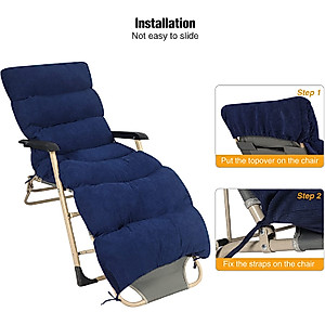 REDCAMP Chaise Lounge Cushion for Patio Furniture,67 inch Zero Gravity Cushion Comfortable Thicker for Indoor Home Office or Outdoor Use,Blue