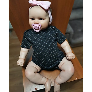 Pinky Reborn 50cm Reborn Baby Doll 20inch Newborn Toddler Real Soft Touch Ma with Hand-Drawing Hair Handmade Doll