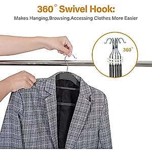 Premium Quality Space Saving Adult Size Clothes Hangers Non-Slip Felt Hangers, Sturdy Pink Hangers Heavy Duty Coat Hangers, Durable Suit Hangers for Space Saving, Pack - 30 PCS. (Grey)